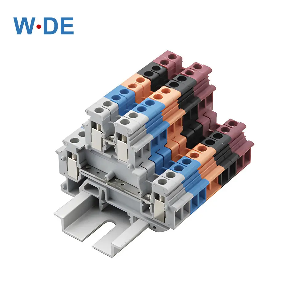 Din Rail Terminal Block Double | Din Rail Screw Terminal Block - 10pcs ...