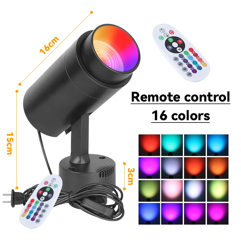 Stage-Spotlight-LED-16-Colors-RGB-with-Remote-Control-Free-Angle ...