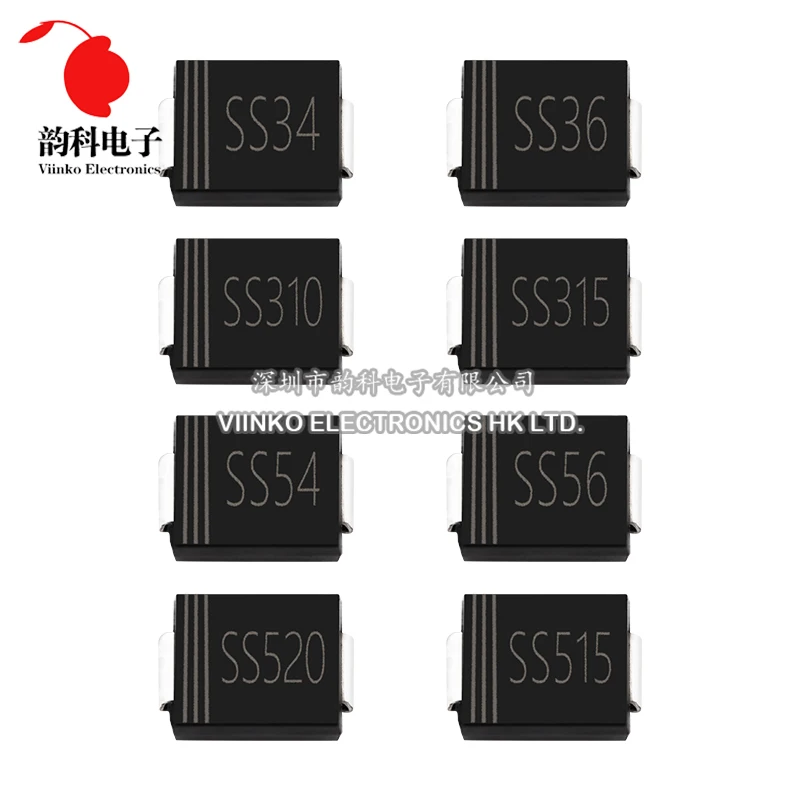 20pcs-SMC-Schottky-Rectifier-Diode-SS34-SS36-SS310-SS315-SS320-SS52 ...