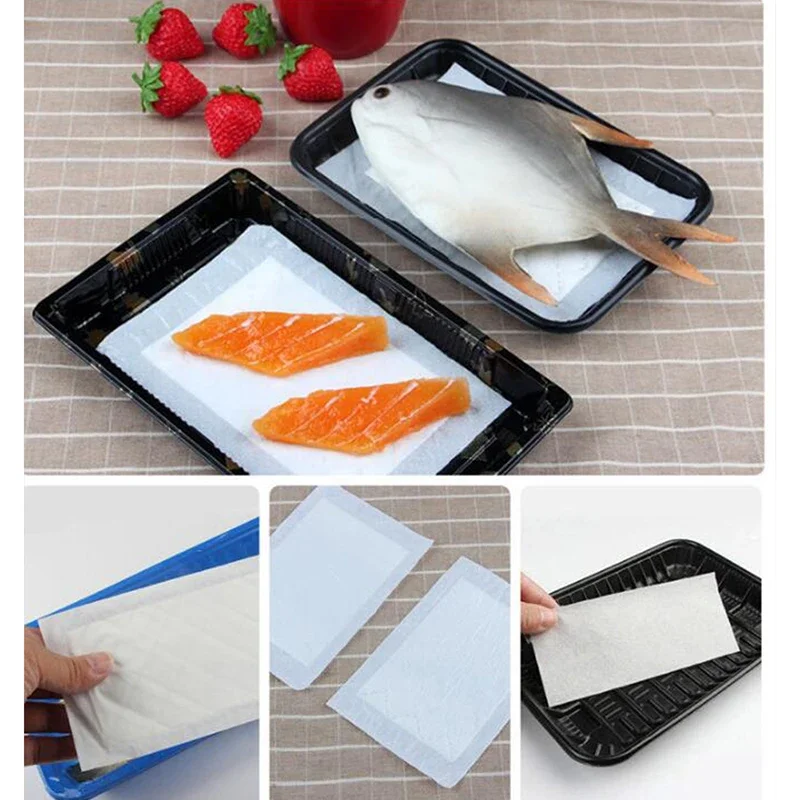 100pcs-Kitchen-Rapid-Absorbent-Pads-For-Meat-Fish-Poultry-Produce-For ...