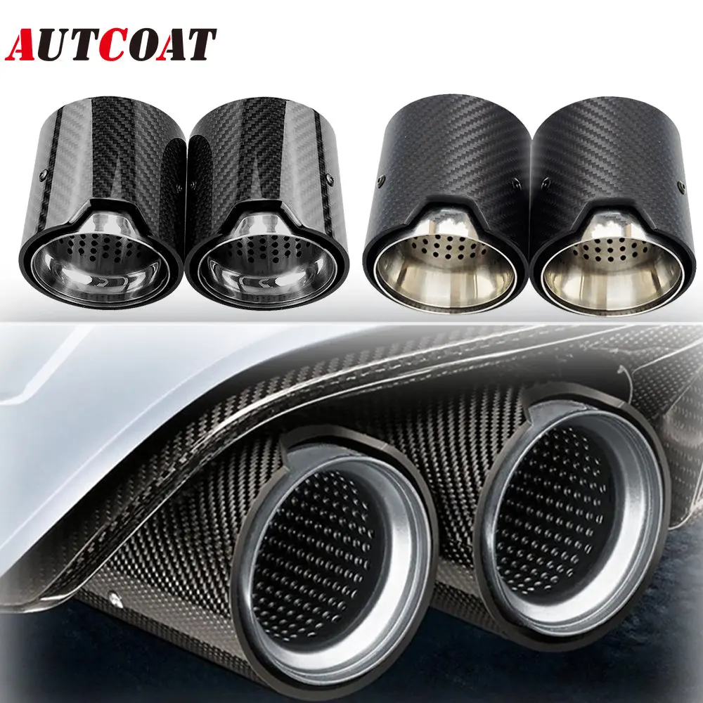 2Pcs-Pair-Carbon-Fiber-Exhaust-End-Pipe-Muffler-Tip-for-BMW-M2-F87-M3 ...