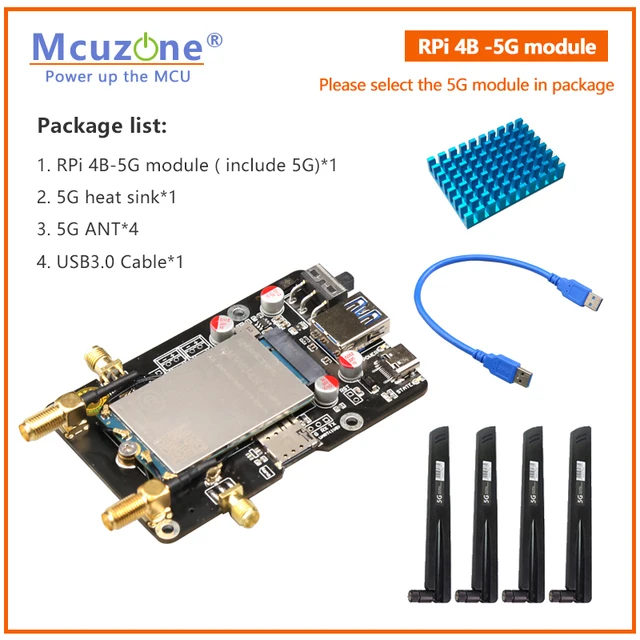 5G adds-on for Raspberry Pi 4B RNDIS X55 UniSOC Fibocom Quectel RM500Q ...