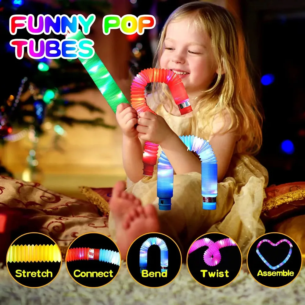 6-30Pcs-Pack-PopTubes-Lighted-LED-for-Adult-Kids-Stress-Relieve-Toys ...