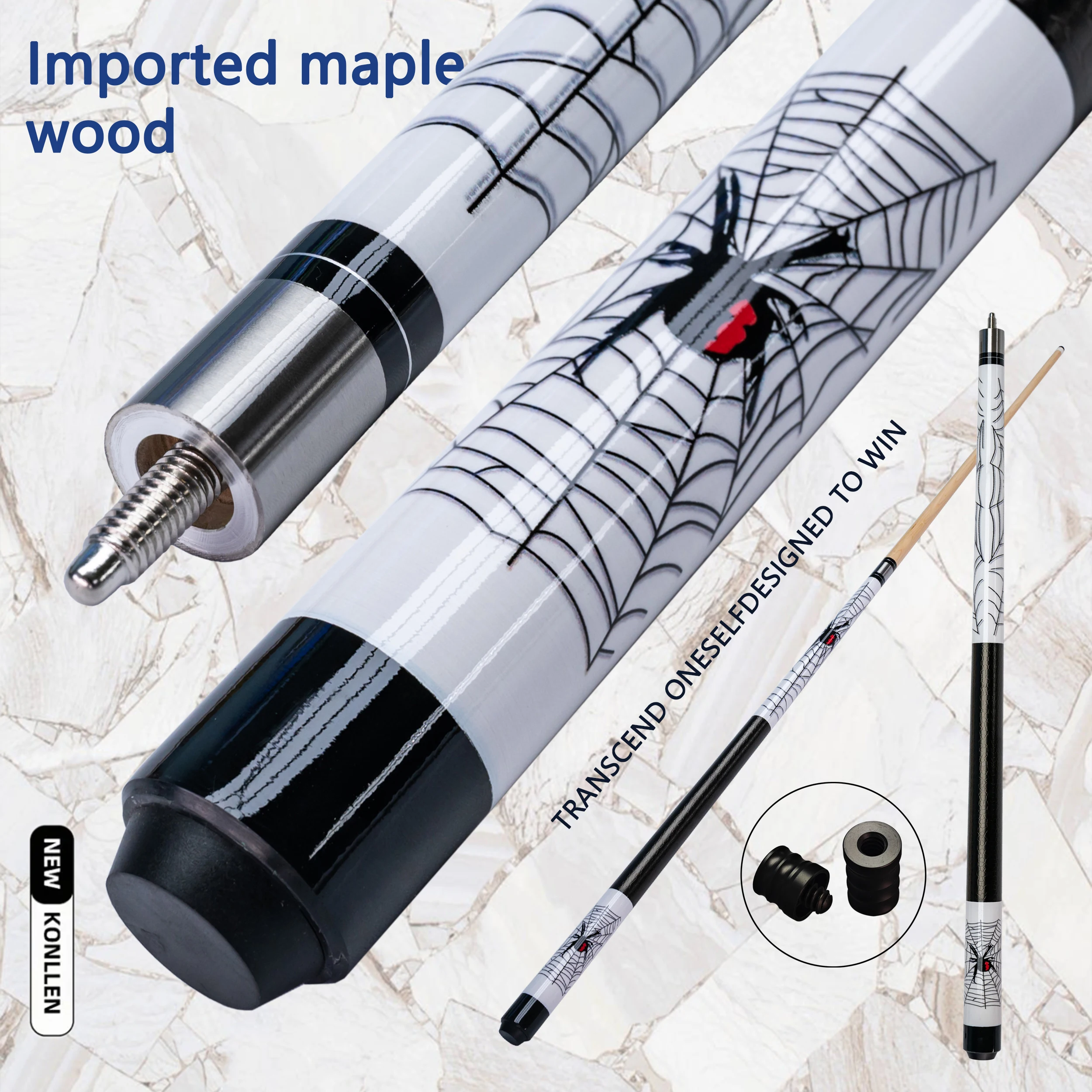 High-Quality-Wood-Poison-Spider-Pool-Cue-Stick-with-13mm-Tip-and ...