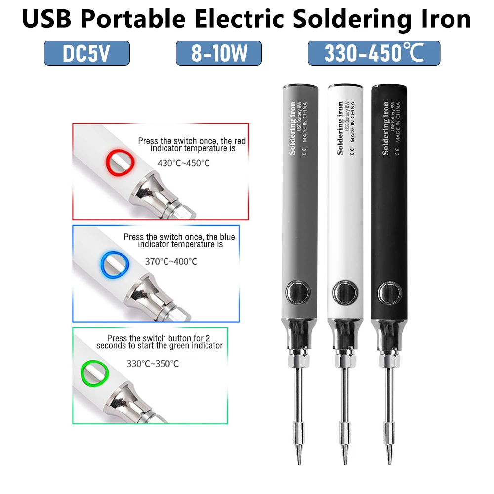 USB-Electric-Soldering-Iron-5V-8W-Adjustable-Temperature-Solder-Iron ...