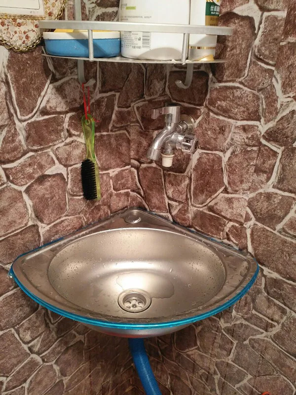 Stainless-Steel-Triangle-Wash-Basin-Thick-Small-Sink-Corner-Wall ...