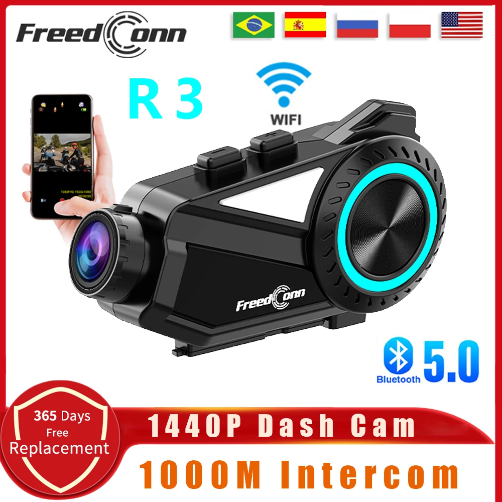 Freedconn-R3-DVR-Motorcycle-Helmet-Camera-Intercom-Bluetooth-Headset ...