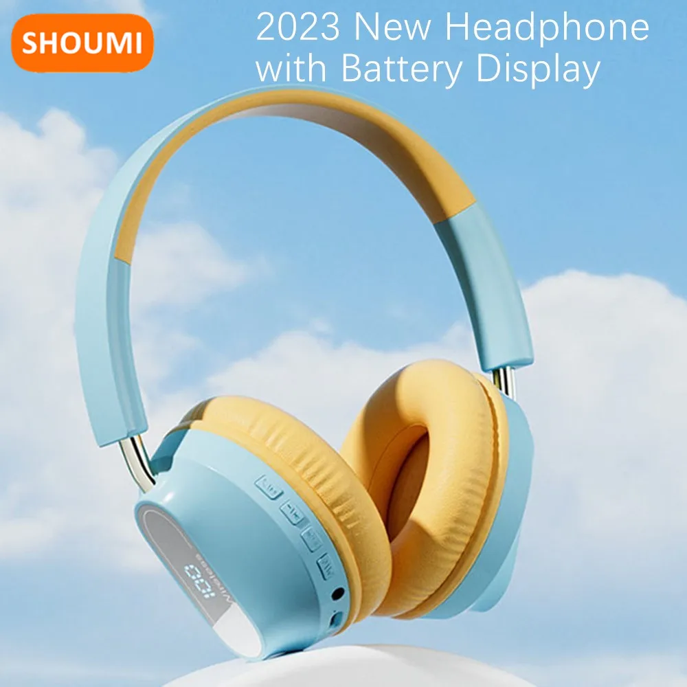 Shoumi-Wireless-Headphones-Bluetooth-Earphone-Digital-Battery-Display ...