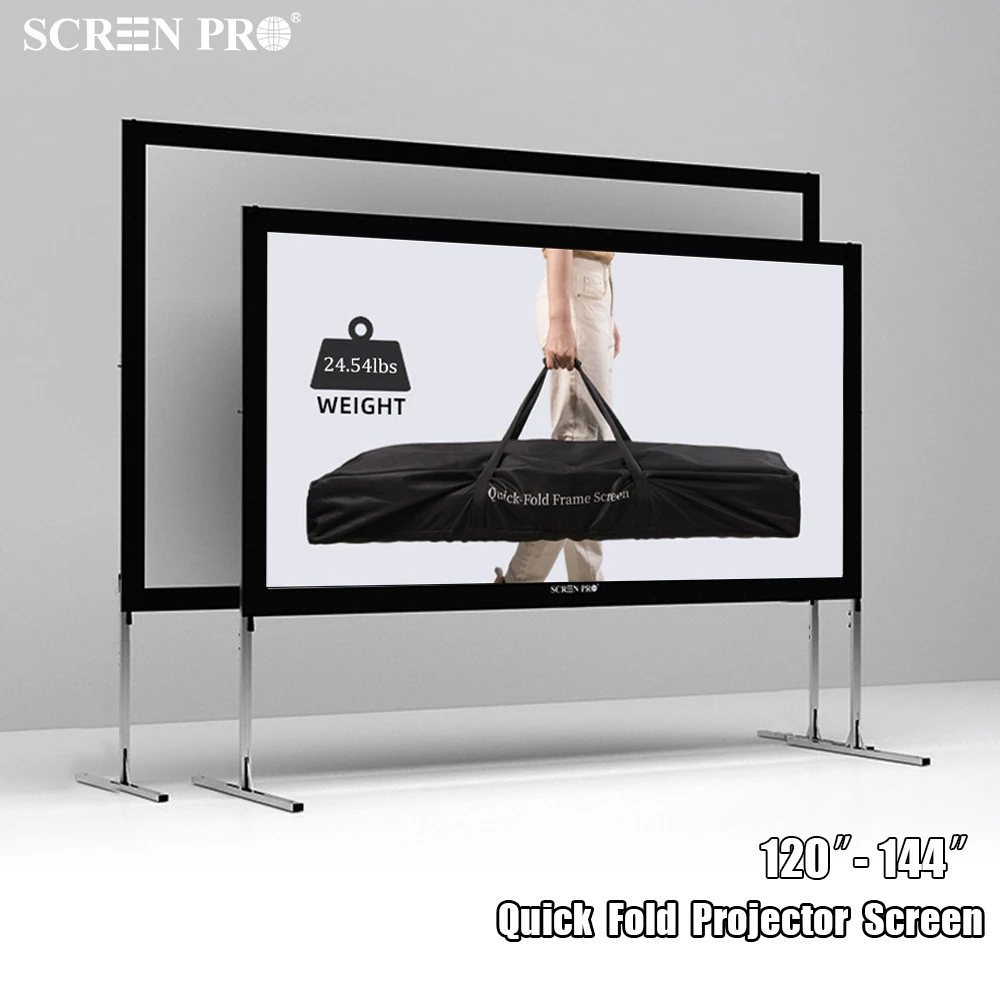 120-144-180-200-Floor-Projector-Screen-Camping-Convenient-outdoor-Back ...