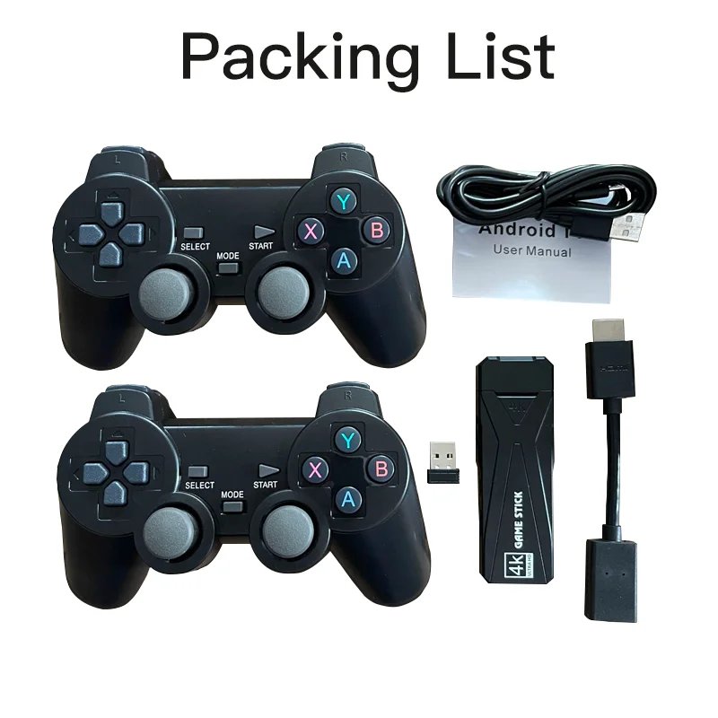 64G-Tolex Console de jeu vidéo rétro Y3, 4K HD, Game Stick, RK3228A ...