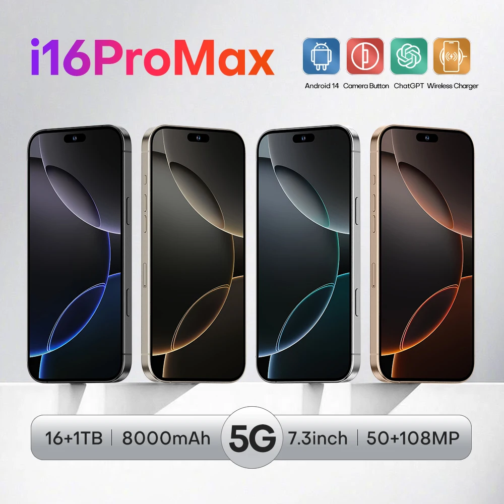 Novidades-i16ProMax-Smartphone-5G-Android-7-3-polegadas-16GB-1TB-Dual ...