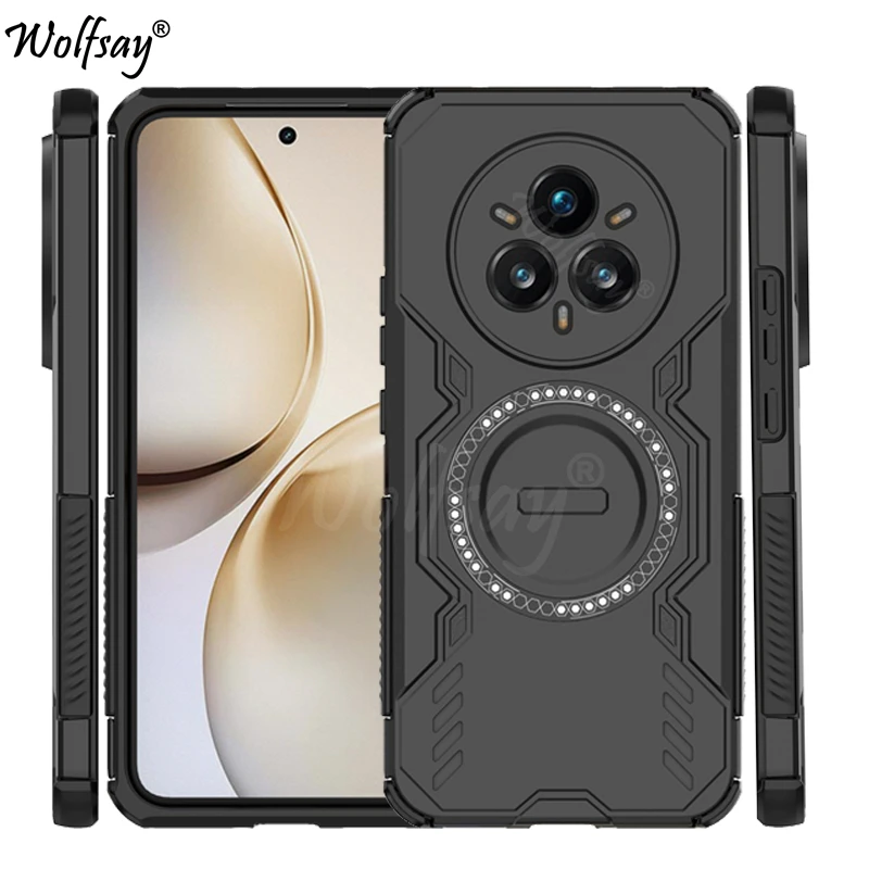 Armor Case For Realme 14 Pro Plus Magnetic Adsorption Wireless Charge ...