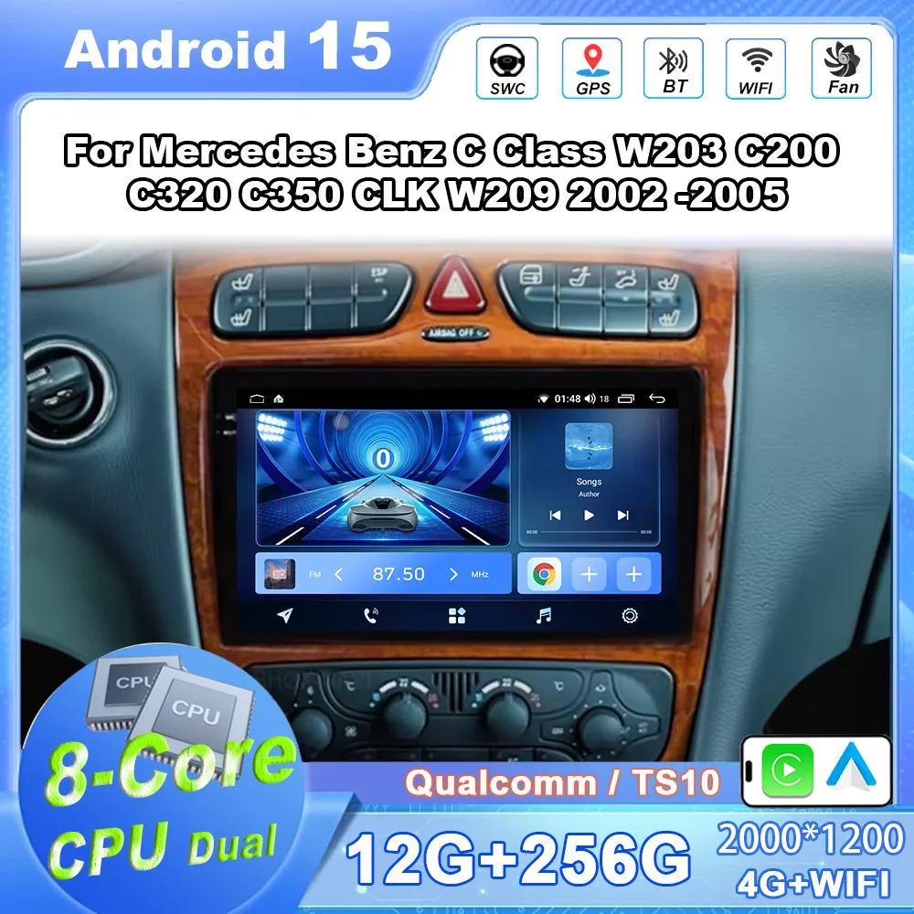 Android 15 For Mercedes Benz C Class W203 C200 C320 C350 CLK W209 2002 ...