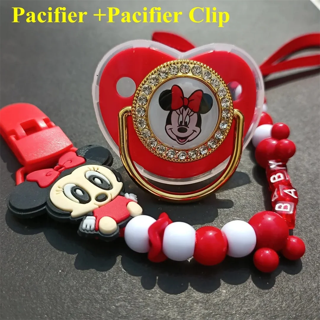 2024-New-Baby-pacifier-Red-Minnie-Mouse-Glitter-Teeth-BPA-free-baby ...