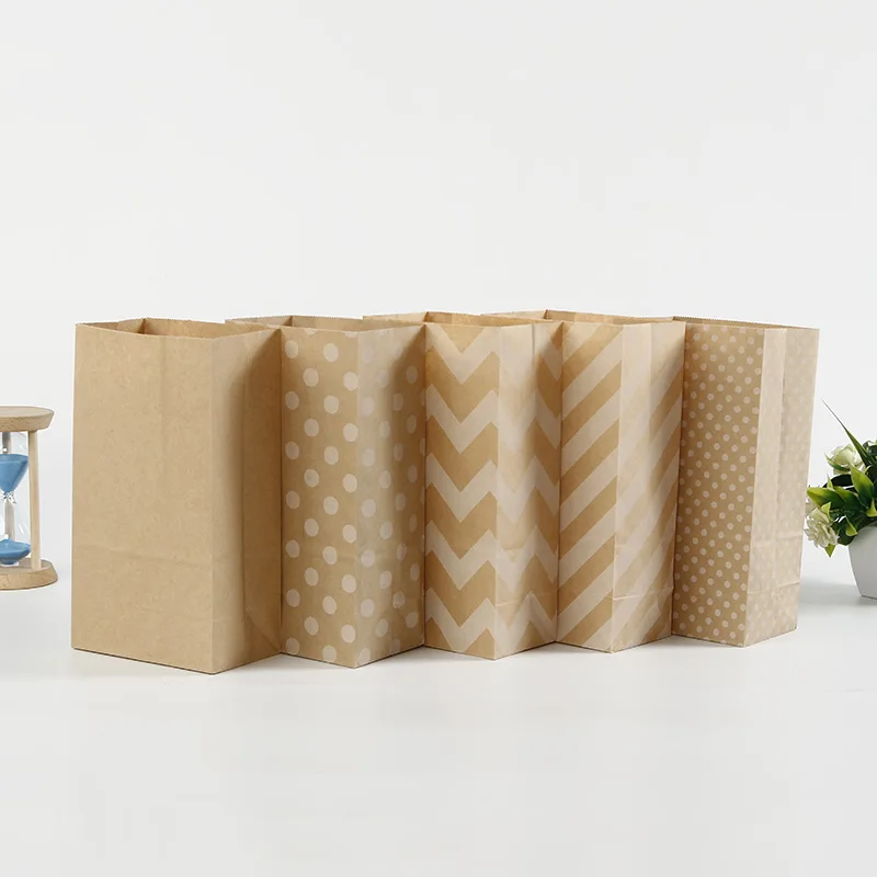 10-St-ck-Kraft-papier-Keks-S-igkeiten-Taschen-Geschenk-verpackung ...