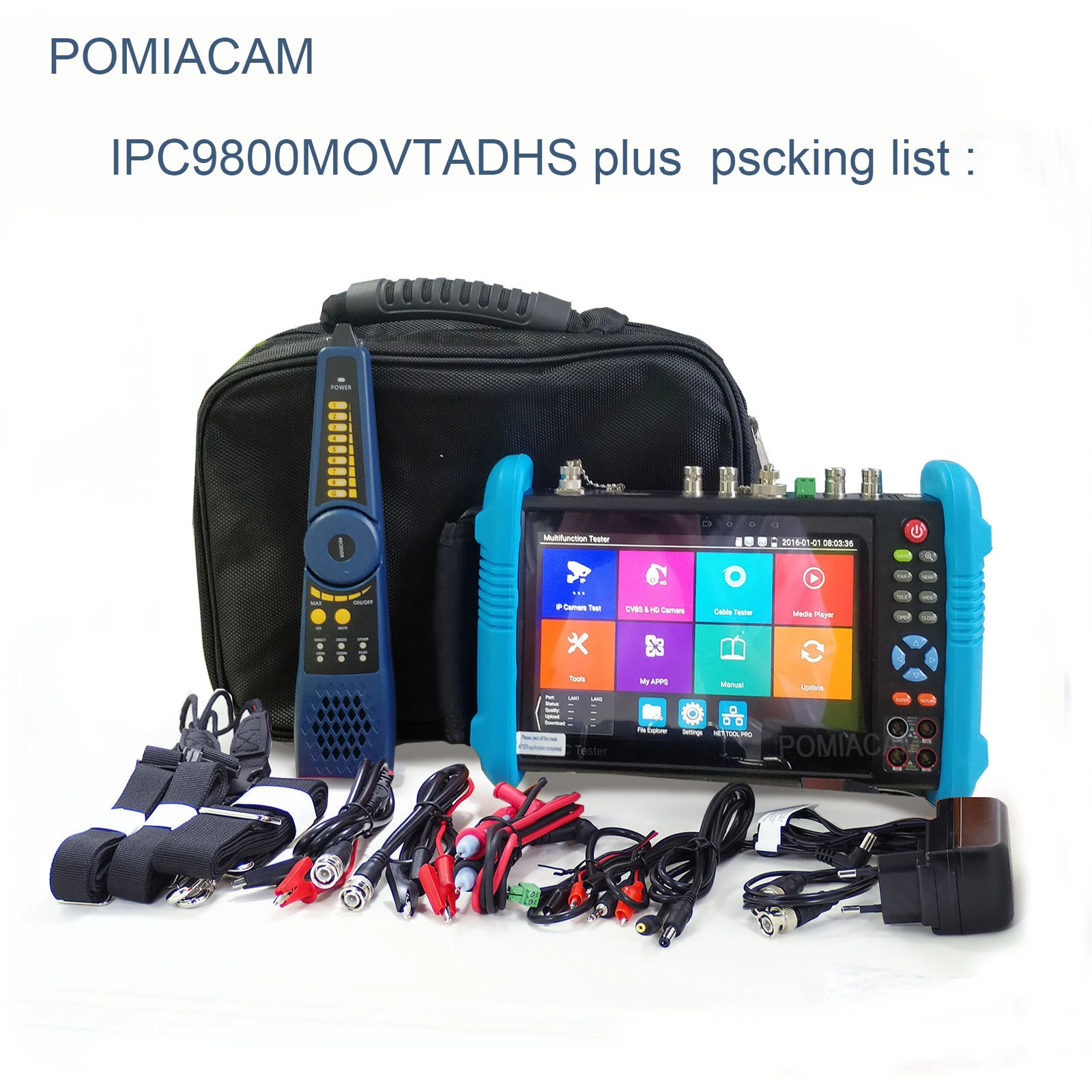 IPC9800 IPC CCTV test monitor 8MP AHD TVI CVI Tester Plus H.265 4K ...