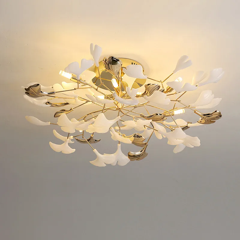 Postmodern-Designer-Luxury-Gingko-Leaf-Ceiling-Lamp-Living-Room-Bedroom ...