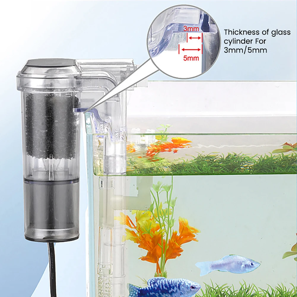 Aquarium-Filter-Hang-On-Waterfall-Fish-Tank-Filter-Adjustable-Water ...