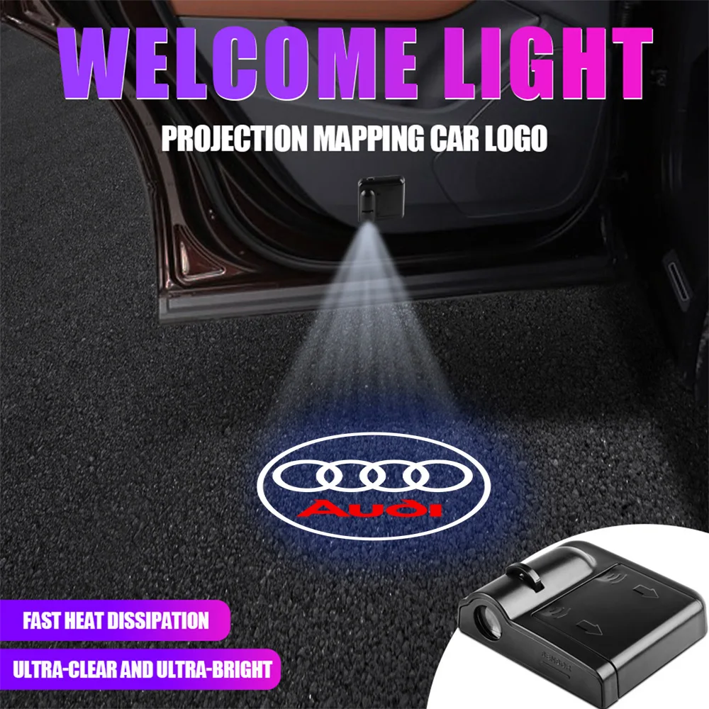 LED-Car-HD-Projector-Lamp-Car-Door-Wireless-Welcome-Light-Decoration ...