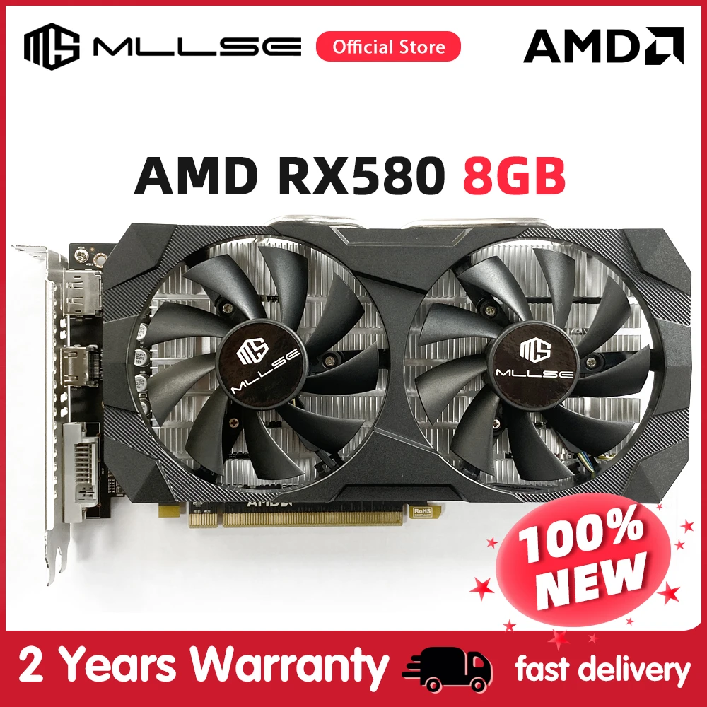 Mllse Placa Gráfica Amd Rx 580 8gb Gaming Gddr5 256bit 6pin Pci-e 3.0 × ...