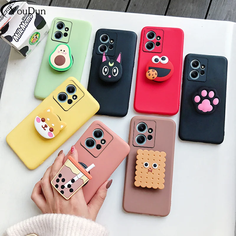 3D Cartoon Phone Holder Case For Xiaomi Redmi Note 12 4G Coque Redmi ...