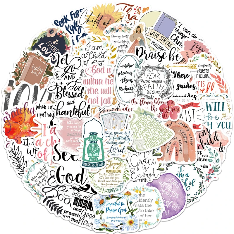 52pcs-Jesus-Phrase-Christians-Religion-Sayings-Stickers-Bible-Sticker ...