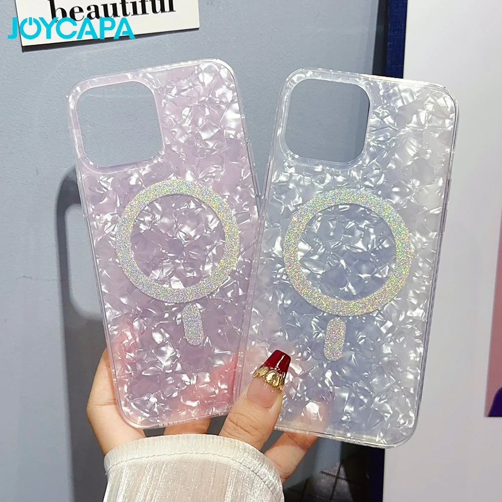 Laser-Shell-Conch-Pattern-Wireless-Charge-Magnetic-Case-For-iPhone-15 ...