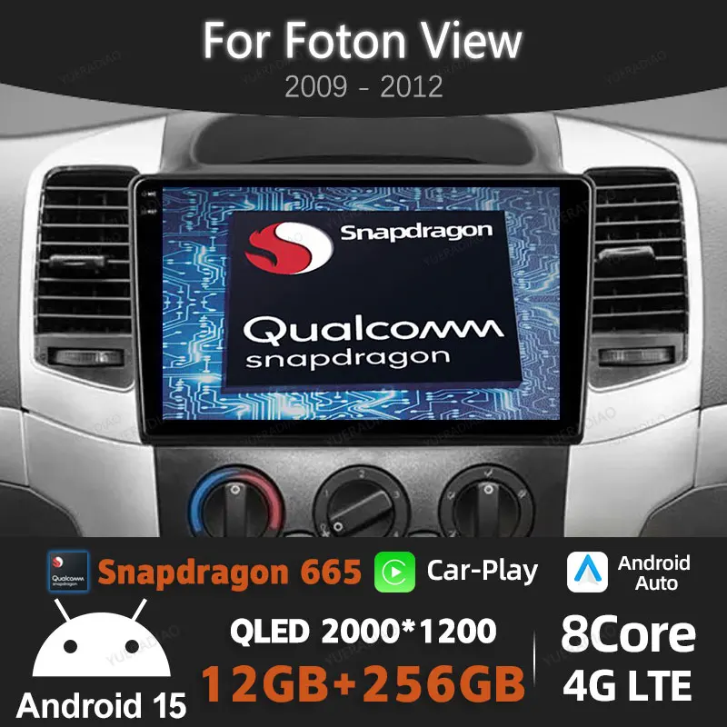 Android 15 Car Radio For Foton View 2009 - 2012 GPS NAVI QLED BT Head ...