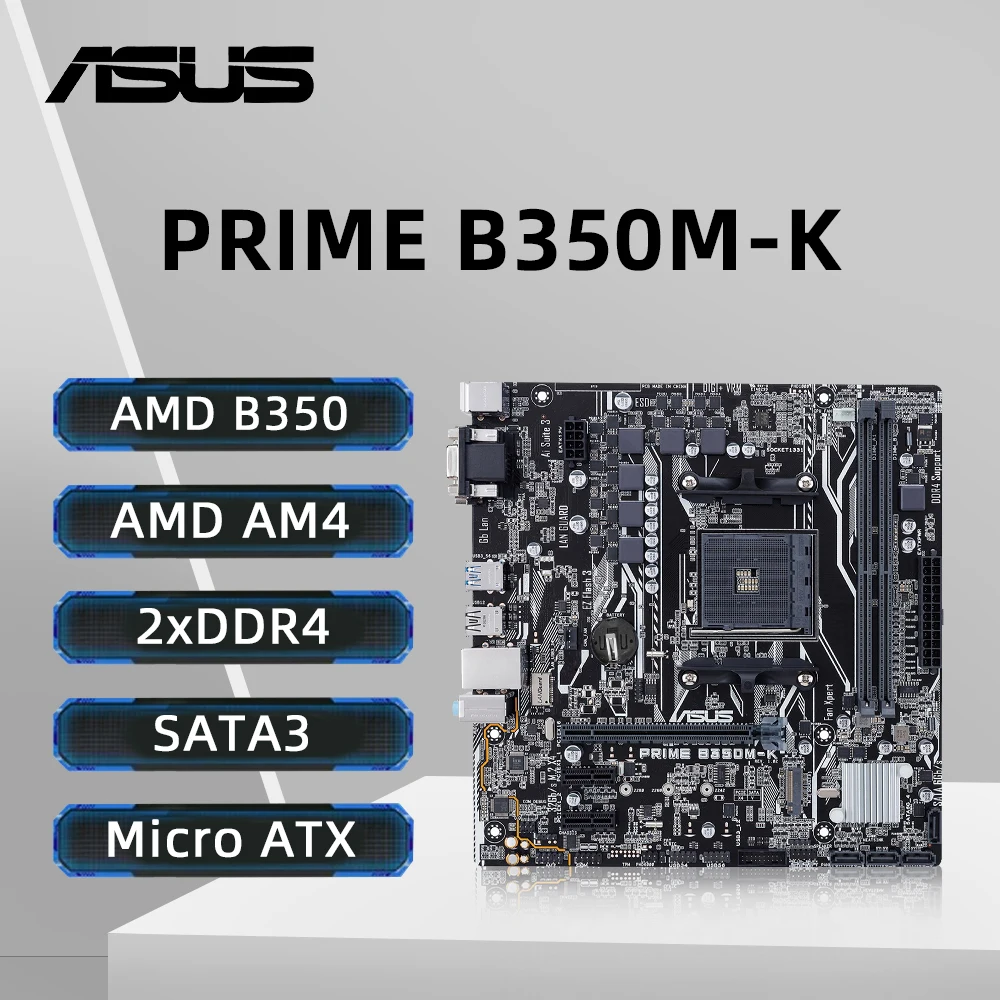 Placa-m-e-ASUS-PRIME-B350M-K-AMD-B350-AM4-Socket-Suporte-Ryzen-5-5600 ...