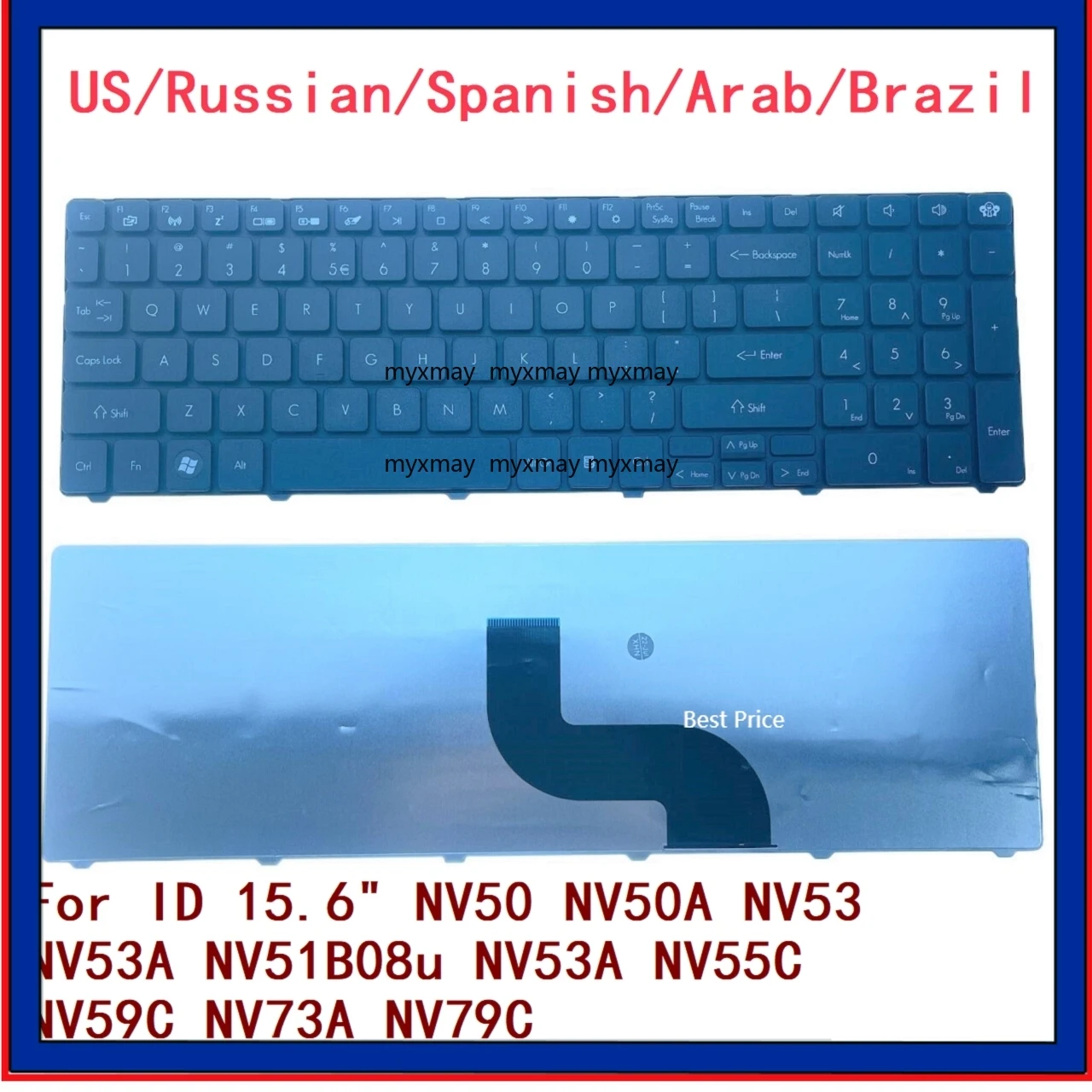 Nuevo teclado para puerta de enlace ID 15,6 "NV50 NV50A NV53 NV53A ...