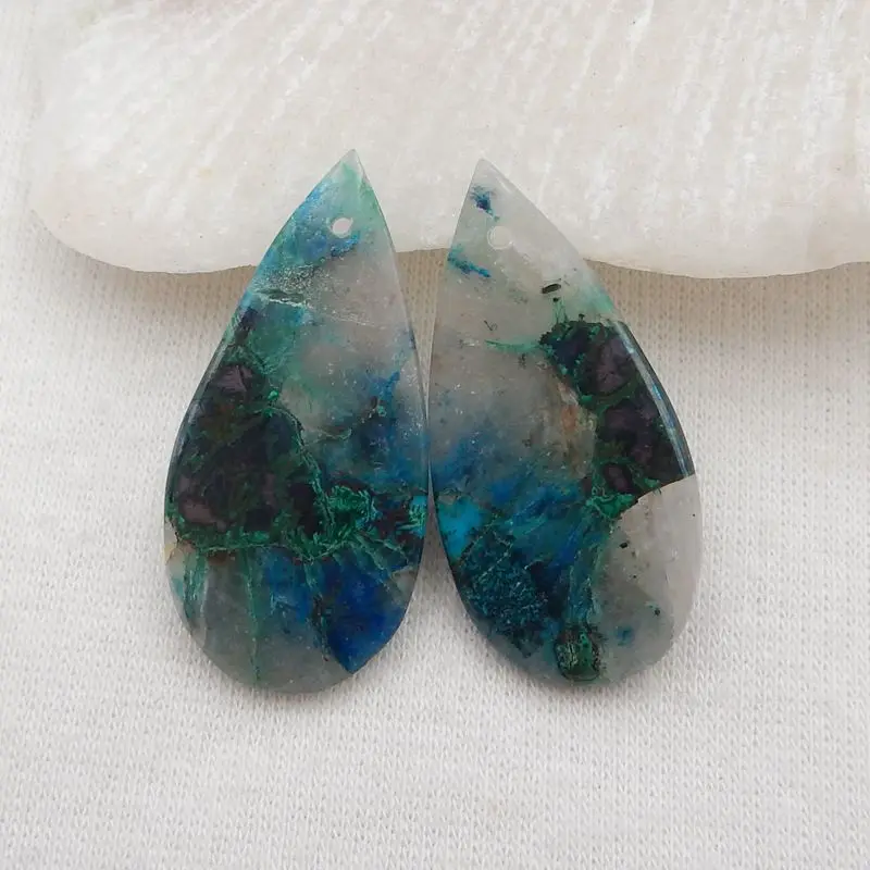 Pendientes de crisocola de piedra Natural semipreciosa para mujer, gema ...