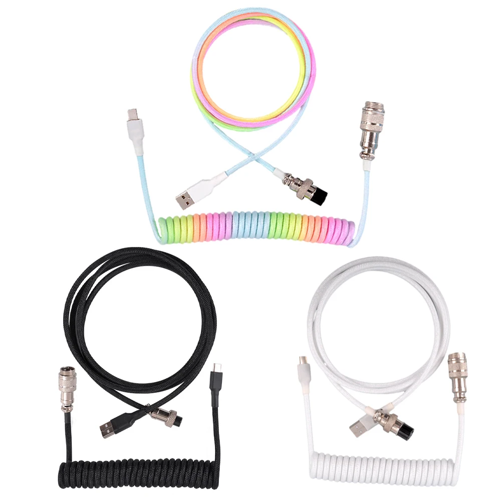 30CM-Type-C-Mechanical-Keyboard-Coiled-Cable-USB-Keyboard-Wire ...