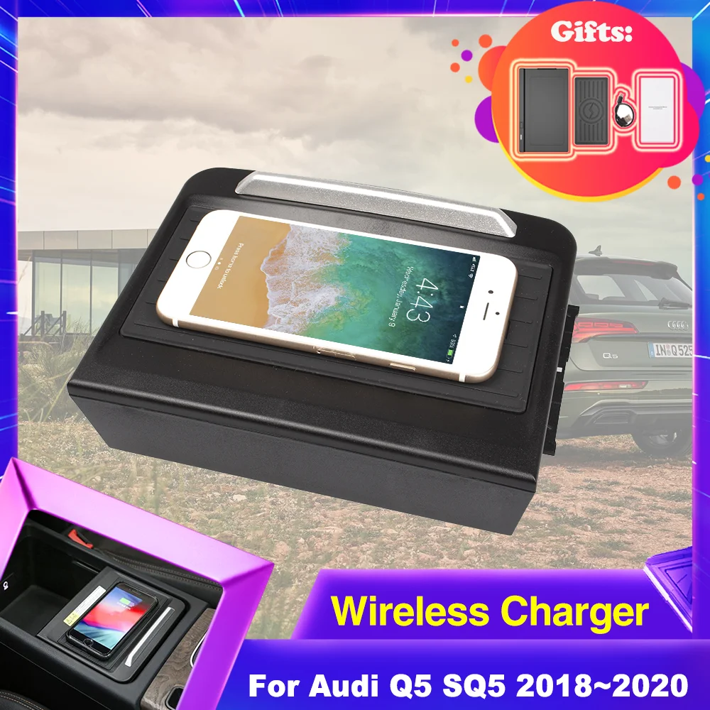 15W Car Wireless Charging Pad for Audi Q5 SQ5 Sportback 2018 2019 2020 ...