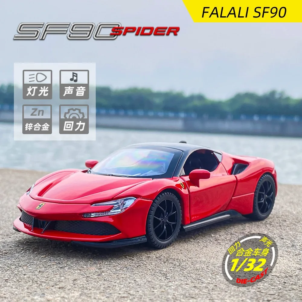 1-32-l-ekli-Ferrari-SF90-Supercar-y-ksek-sim-lasyon-Diecast-Metal-ala-m ...