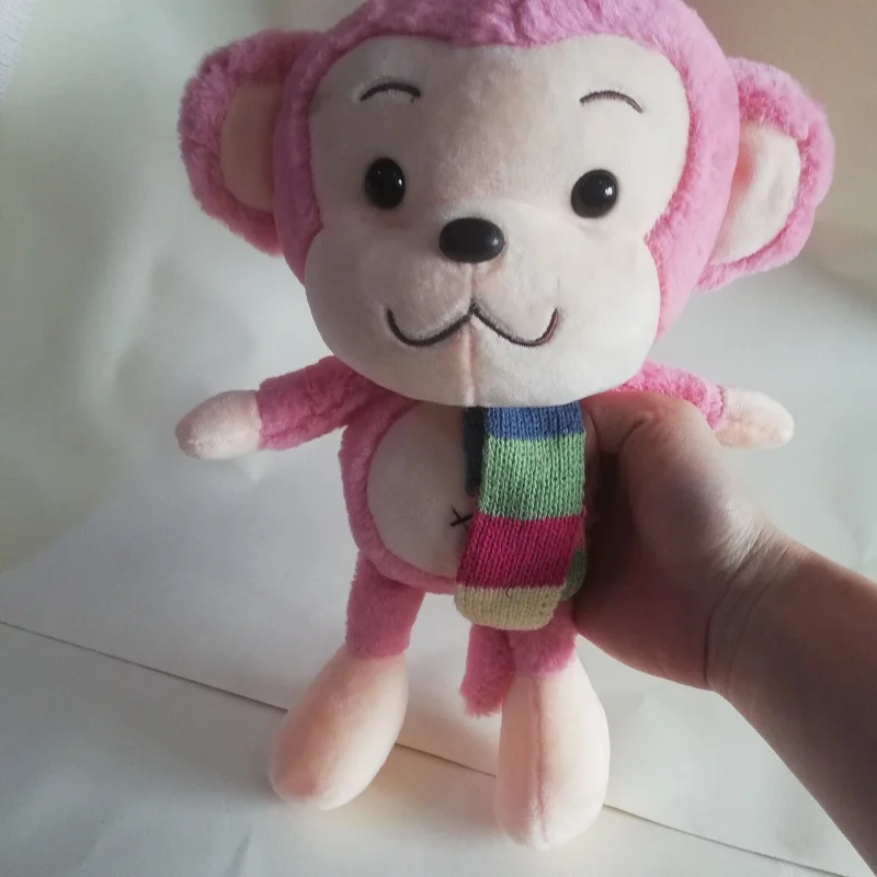 Lovely-Pink-Monkey-Plush-Toy-About-32cm-Scarf-Monkey-Soft-Doll-Kids-Toy ...