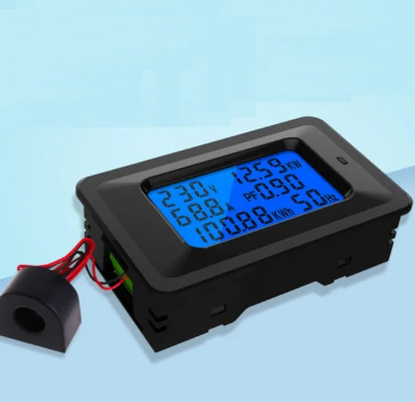 6-IN-1-LCD-Digital-AC-20A-100A-110V-220V-Voltage-Energy-Meter-Voltmeter ...