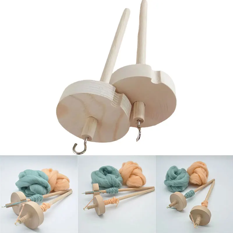 YOMDID-Creative-Whorl-Yarn-Spin-Wooden-Drop-Spindle-Wool-Yarn-Brush ...