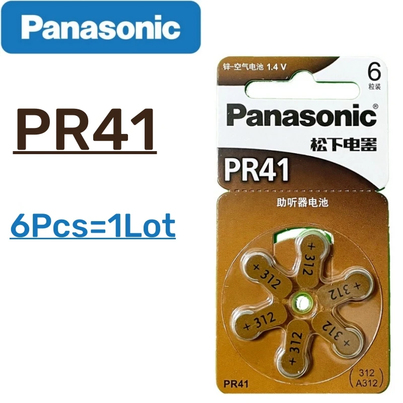 6Pcs-Panasonic-Original-A312-312-P312-PR41-1-4V-Amplifier-Battery-for ...