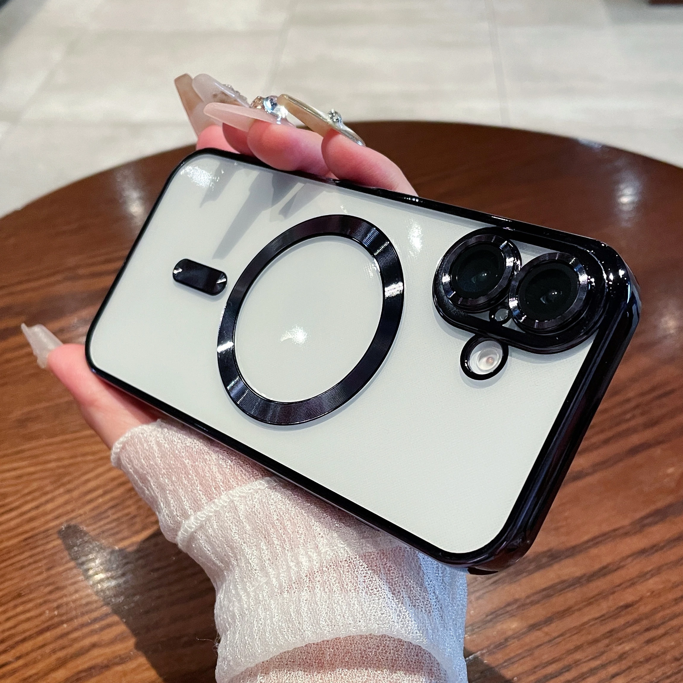 Luxury-Plating-Magnetic-Transparent-Phone-Case-for-iPhone-16-15-14-13 ...