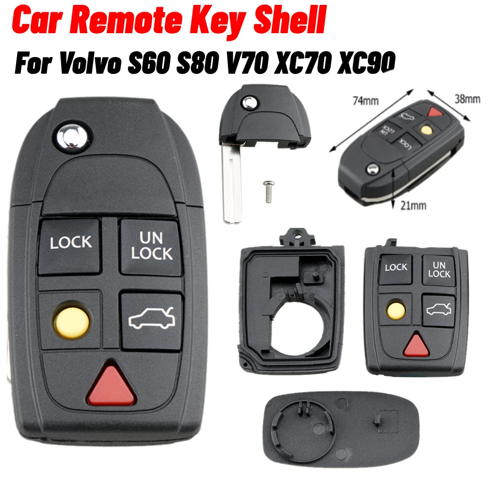 5-Buttons-Flip-Remote-Key-Case-FOB-Replacement-Fit-for-VOLVO-S60-2000 ...
