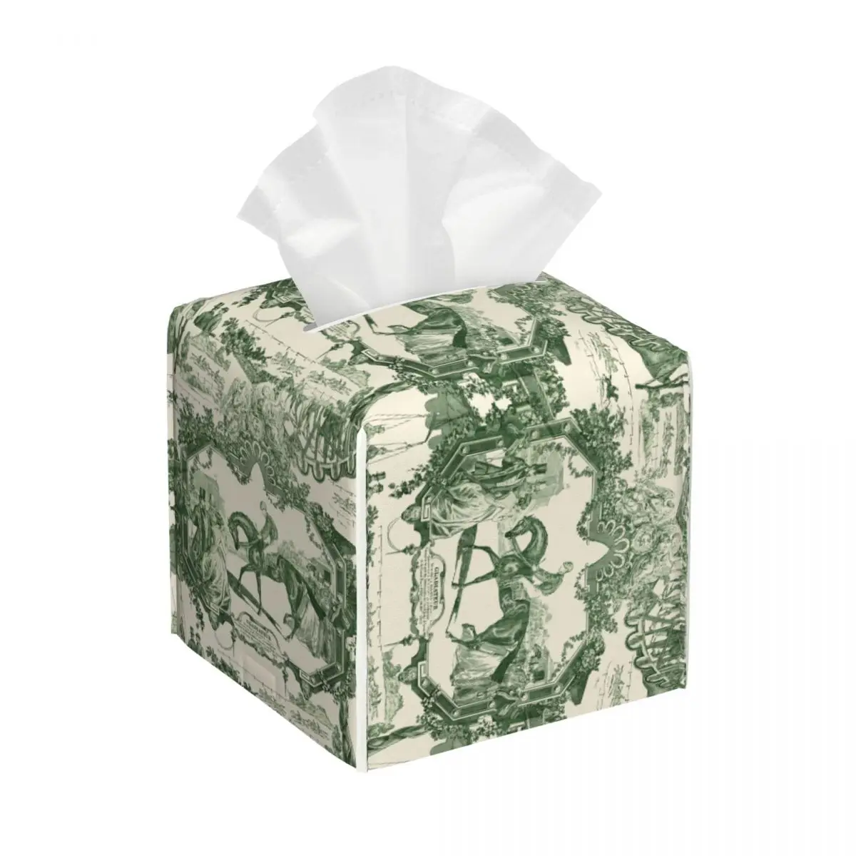 Custom-Antique-Vintage-French-Toile-De-Jouy-Tissue-Box-Cover-PU-Leather ...