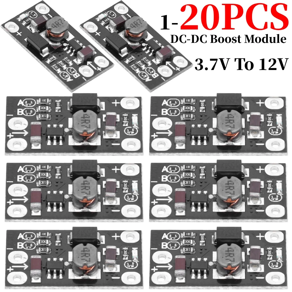 1-20pcs 3.7V To 12V Mini DC Boost Converter Board Output 5V/8V/9V/12V ...