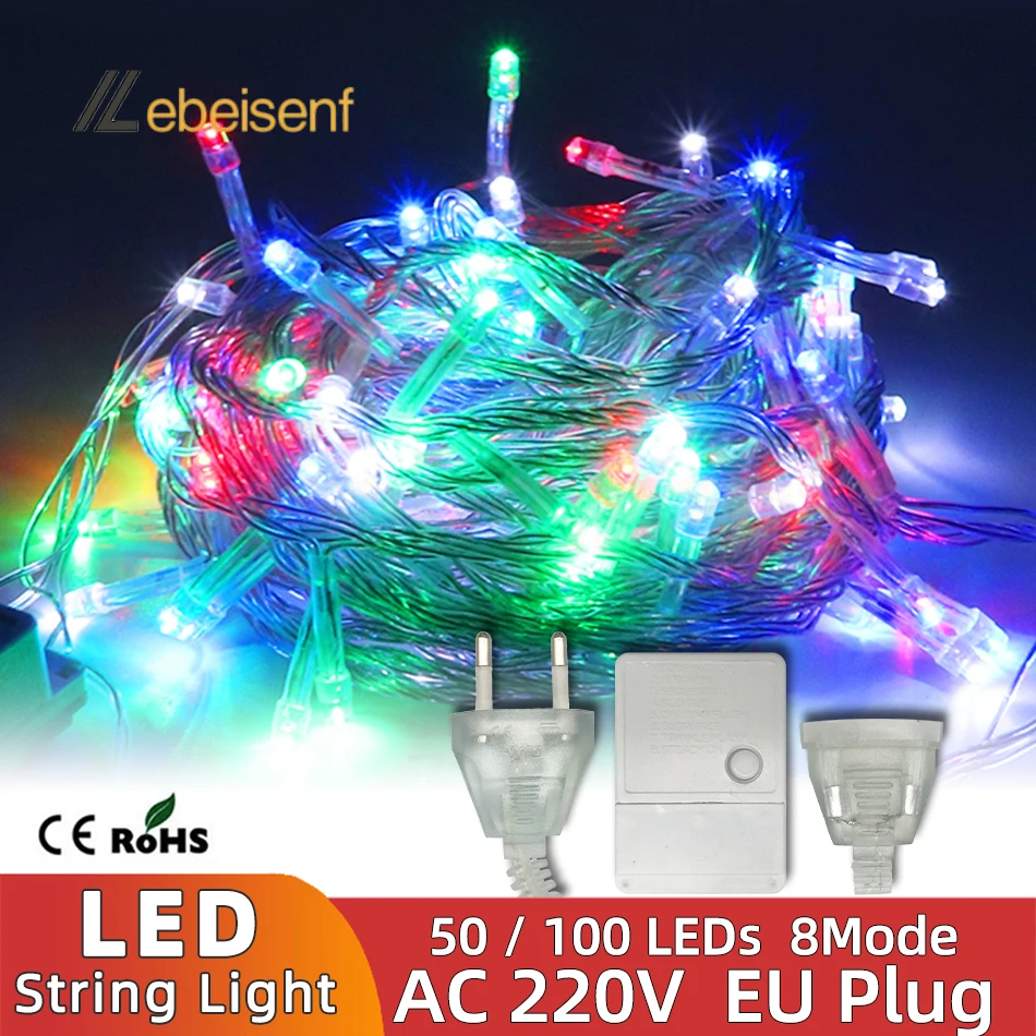 LED-String-Light-5M-50LEDs-10M-100LEDs-AC-220V-EU-Plug-for-Outdoor ...