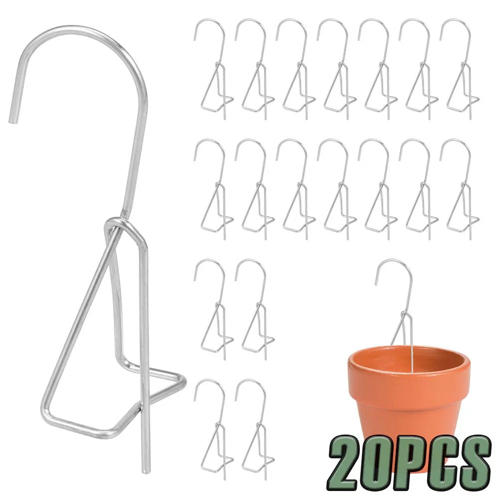 20Pcs Terracotta Pot Hanger Hook Stainless Steel Flower Pot Holder Clip ...