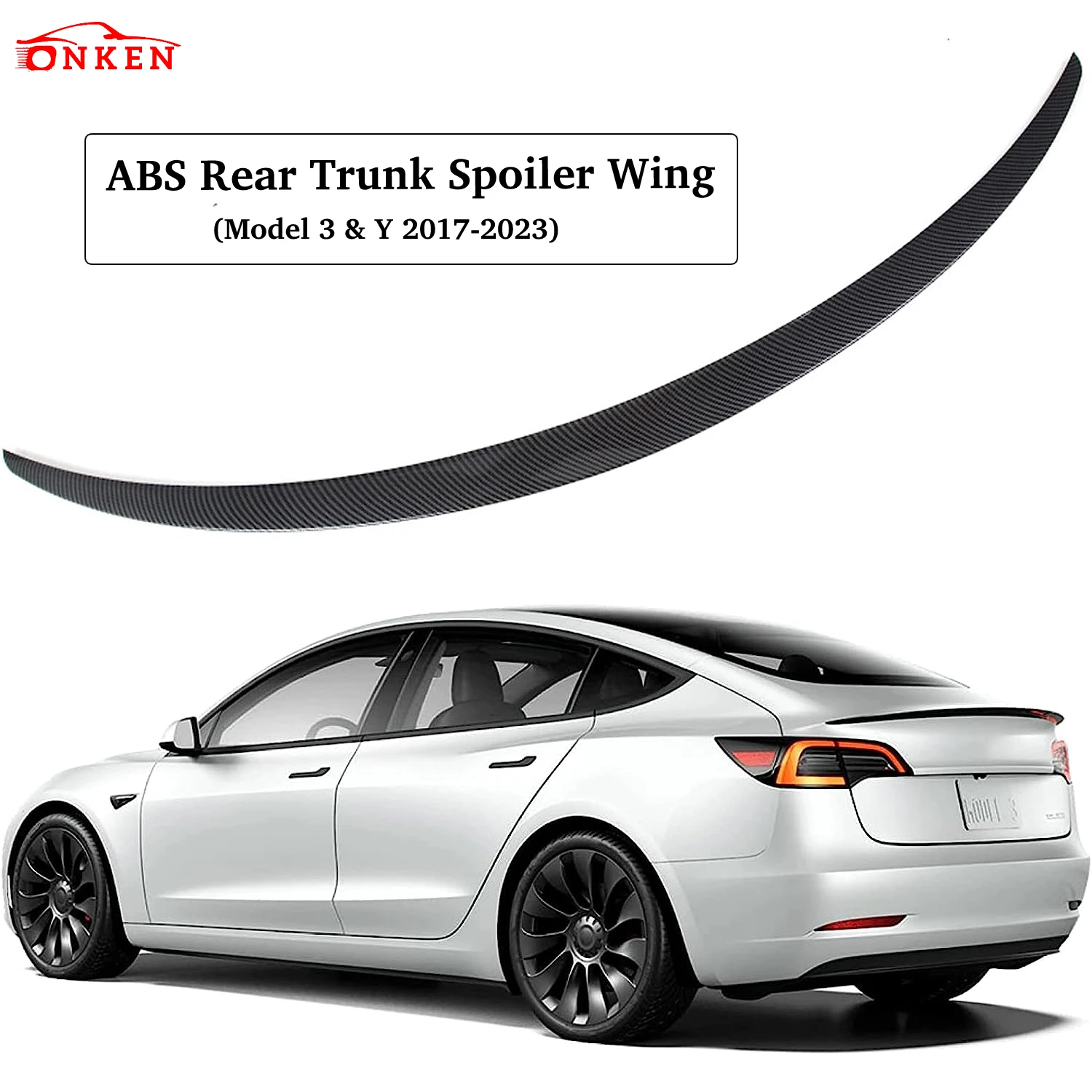 2017-2023-Tesla-Model-Y-Model-3-Rear-Spoiler-Wings-ABS-Rear-Trunk ...