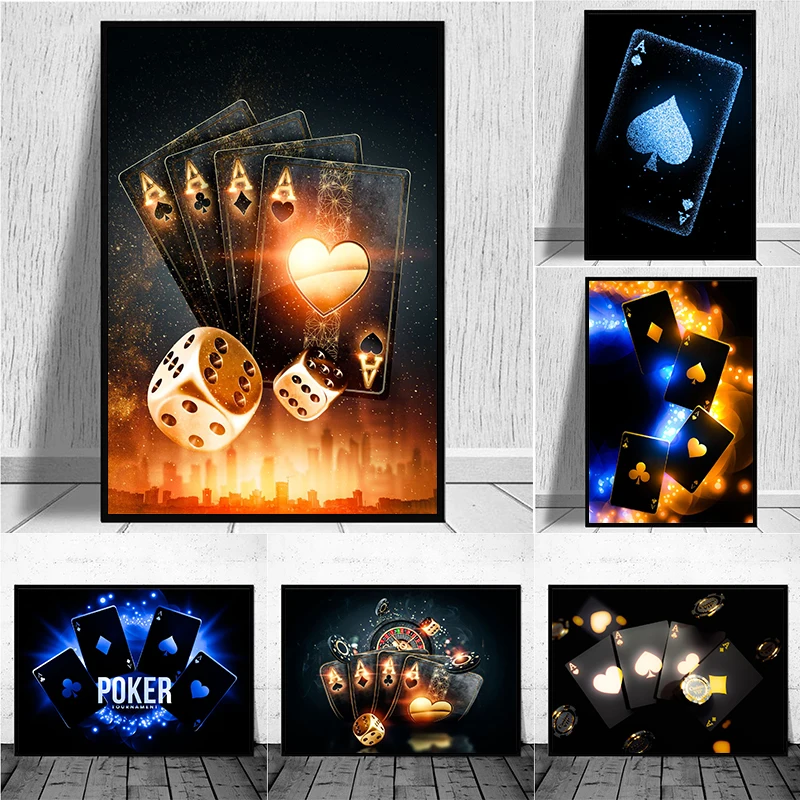 Modern-Poker-Card-Canvas-Paintings-Print-Wall-Art-Nordic-Game-Posters ...