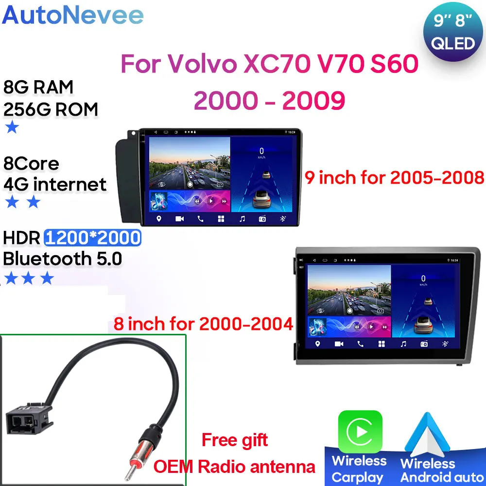 Android Multimedia For Volvo XC70 V70 S60 2000 - 2009 Car Stereo CPU ...
