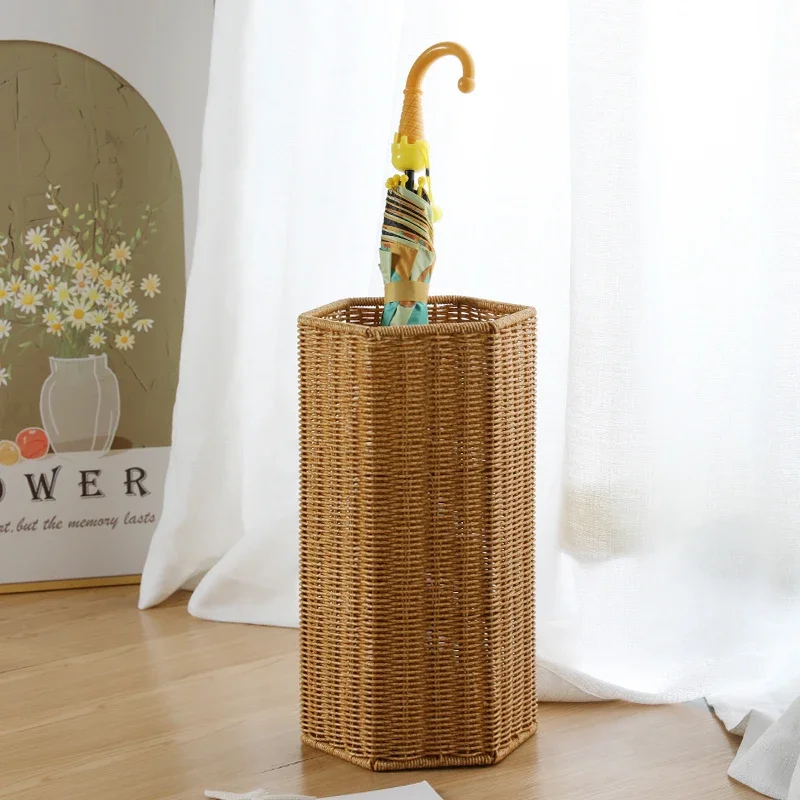 Nordic-Round-Imitation-Rattan-Umbrella-Stand-Commercial-Hotel-Parasol ...