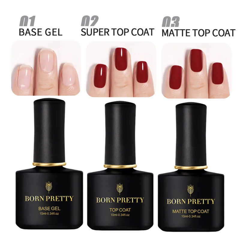Born Pretty 10ml Founction Gel Base Gel Super Top Coat Manicure Matte Top Coat Led Semi ...