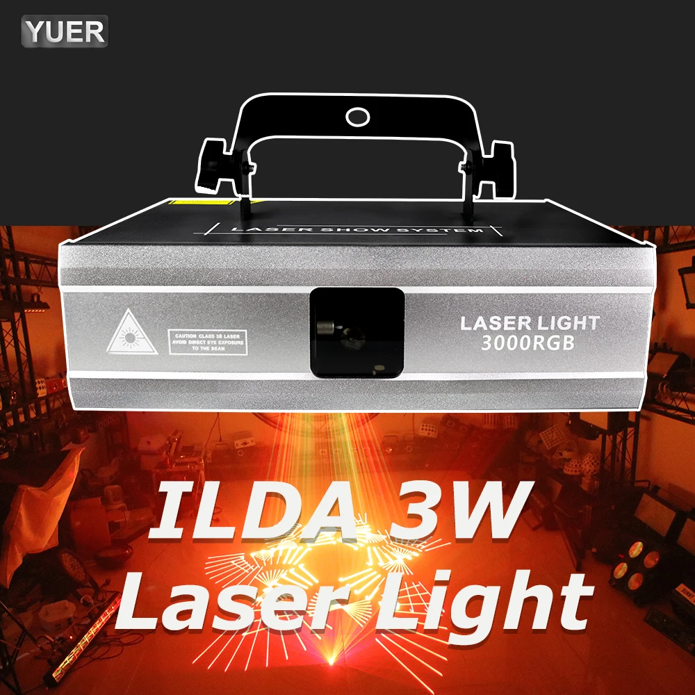 Luz do laser do estágio profissional, 3W, ILDA, 3D, varredura do RGB ...